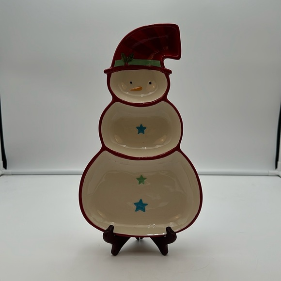 Russ | Holiday | Russ Christmas Snowman Sectioned Tray Dish | Poshmark